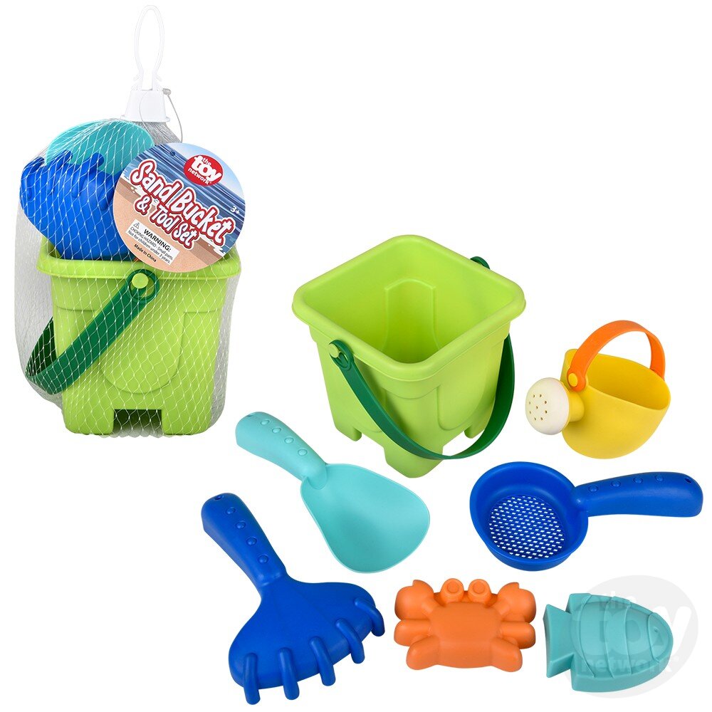 Sand Bucket And 6 pc Tool Set – kiddywampus